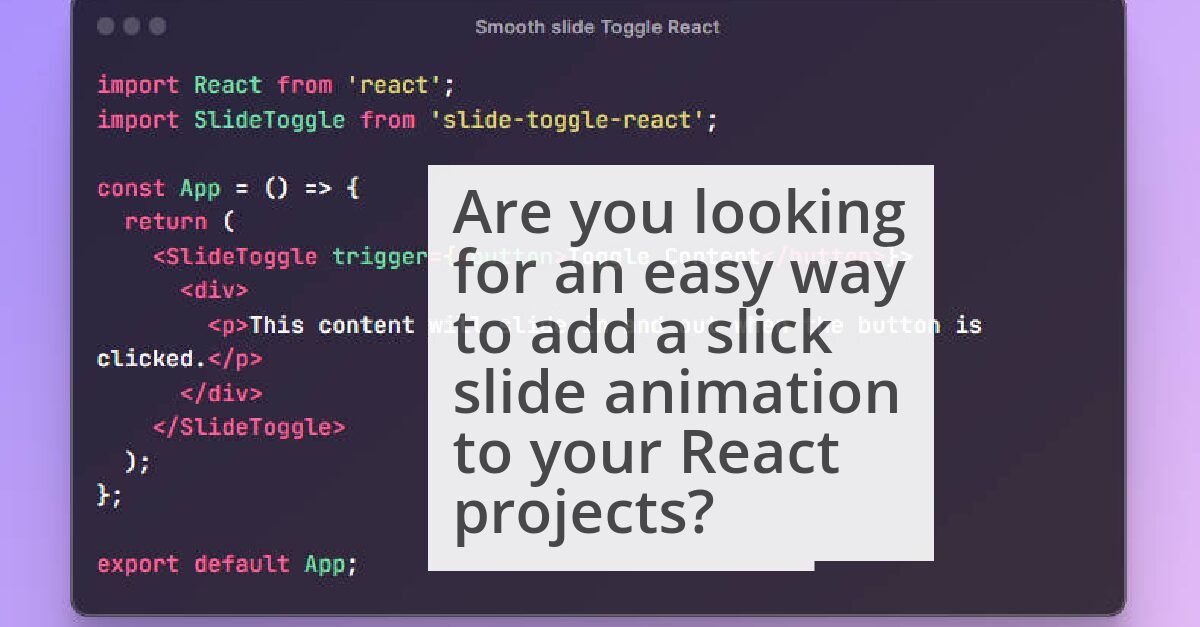 React Jobs on LinkedIn: A React component that provides a smooth slide ... React Jobs on LinkedIn: A React component that provides a smooth slide ...