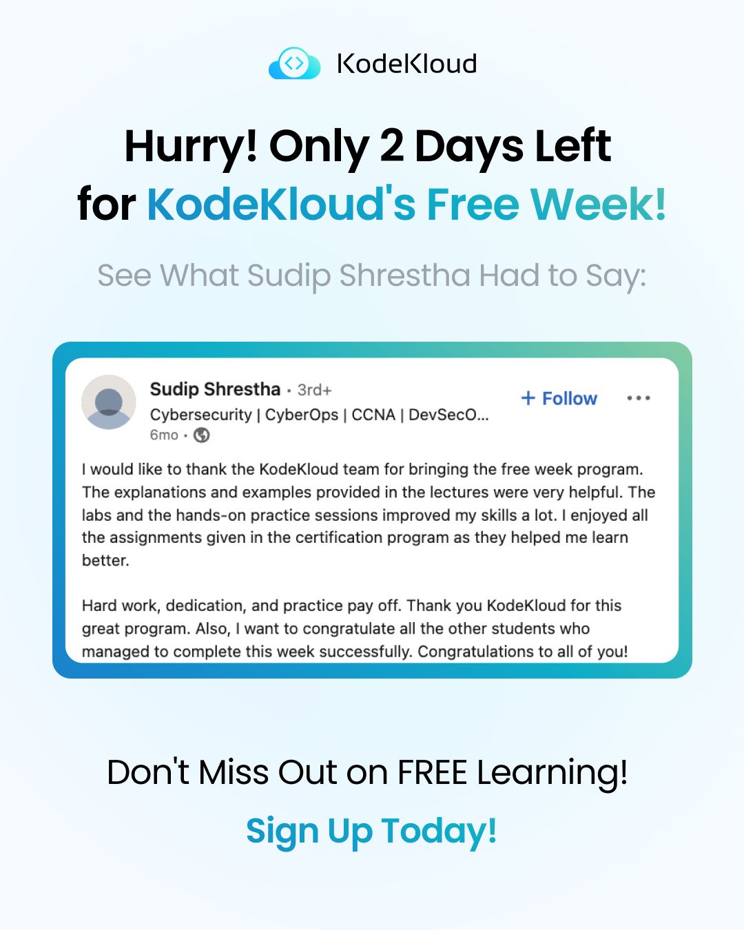 KodeKloud on LinkedIn: #kodekloud #kodekloudfreeweek #freeweek #devops ... KodeKloud on LinkedIn: #kodekloud #kodekloudfreeweek #freeweek #devops ...