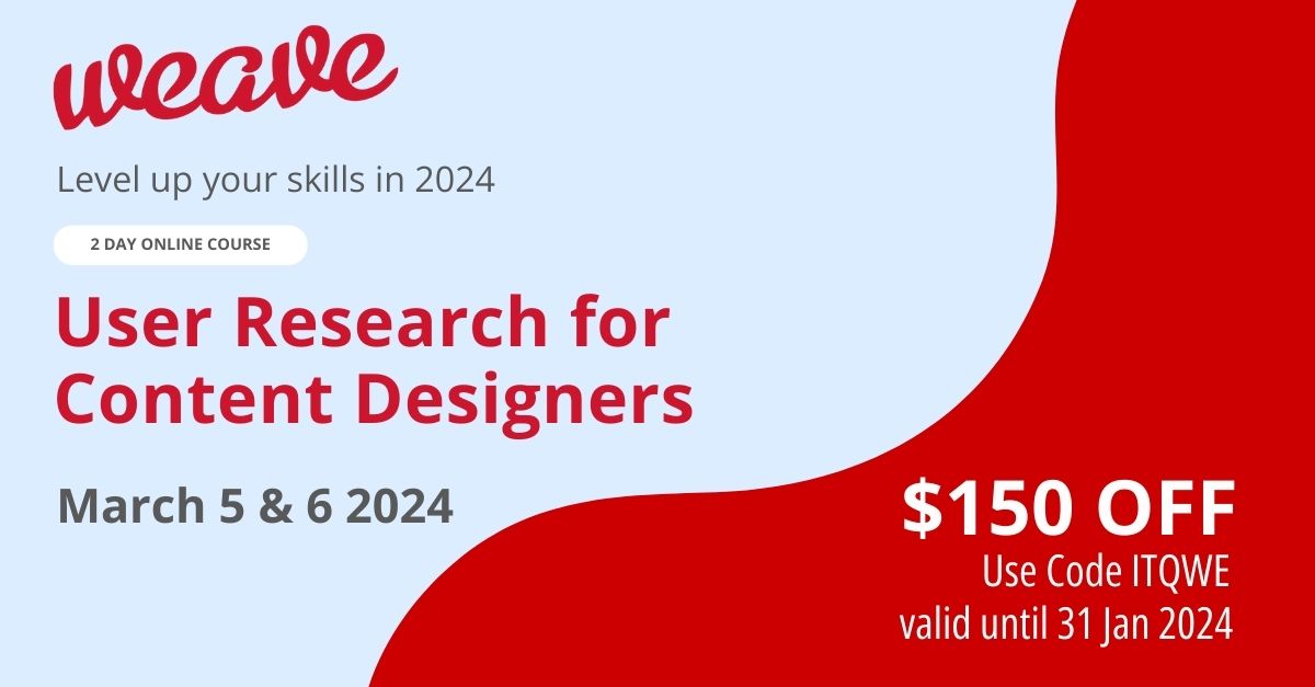 Weave Content Strategy and Design on LinkedIn: New year, new skills ... Weave Content Strategy and Design on LinkedIn: New year, new skills ...