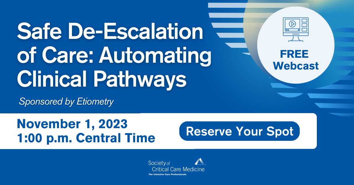 Society of Critical Care Medicine on LinkedIn: SCCM | Safe De ... Society of Critical Care Medicine on LinkedIn: SCCM | Safe De ...