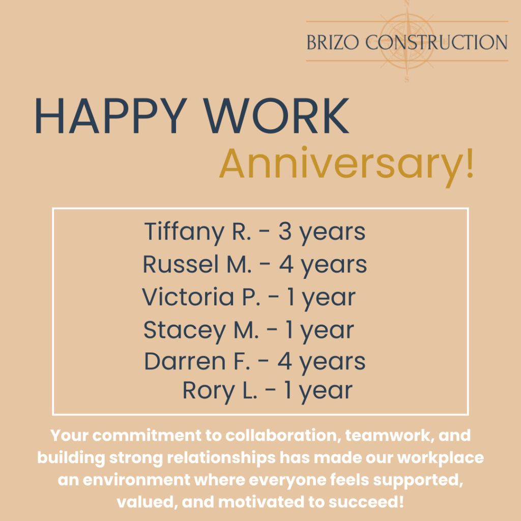 Brizo Construction, LLC. on LinkedIn: 🎉 Commemorating Work ... Brizo Construction, LLC. on LinkedIn: 🎉 Commemorating Work ...