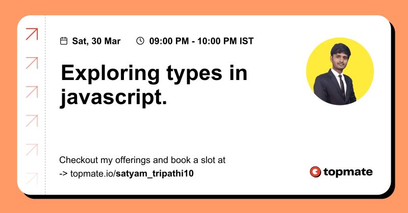 Satyam Tripathi on LinkedIn: Exploring types in javascript. with Satyam ... Satyam Tripathi on LinkedIn: Exploring types in javascript. with Satyam ...