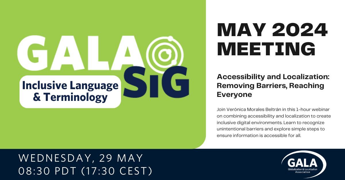 Globalization and Localization Association (GALA) on LinkedIn: Tomorrow ... Globalization and Localization Association (GALA) on LinkedIn: Tomorrow ...