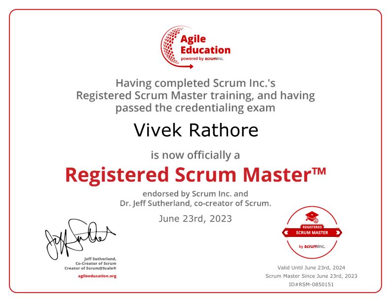 Vivek Rathore on LinkedIn: #registeredscrum #agileeducation Vivek Rathore on LinkedIn: #registeredscrum #agileeducation
