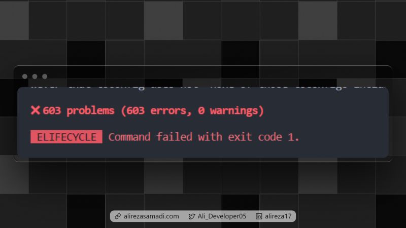 Ali Samadi on LinkedIn: After installing ESLint, I encountered over ... Ali Samadi on LinkedIn: After installing ESLint, I encountered over ...