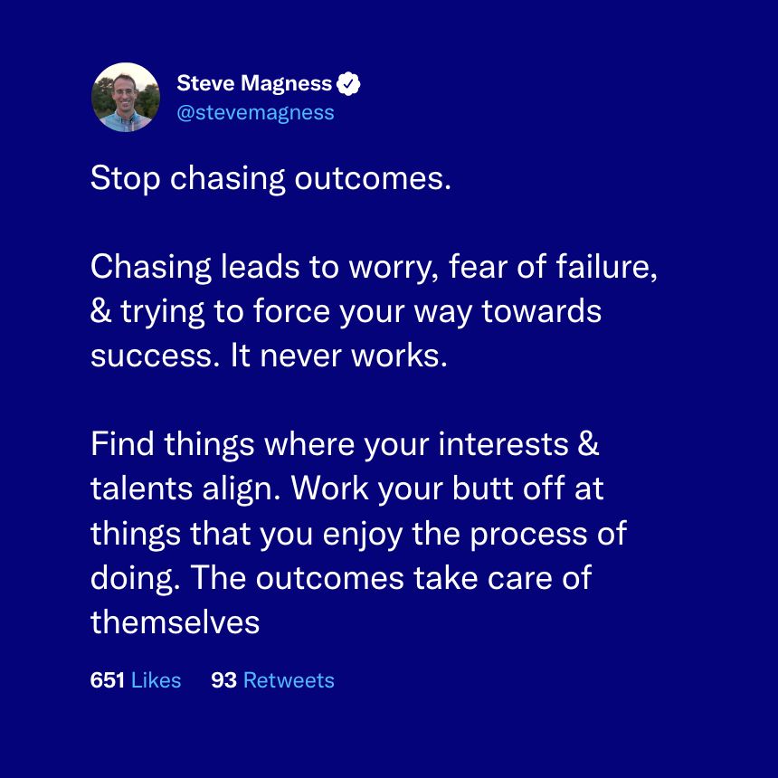 Steve Magness on LinkedIn: Stop chasing outcomes! Let it come ... Steve Magness on LinkedIn: Stop chasing outcomes! Let it come ...