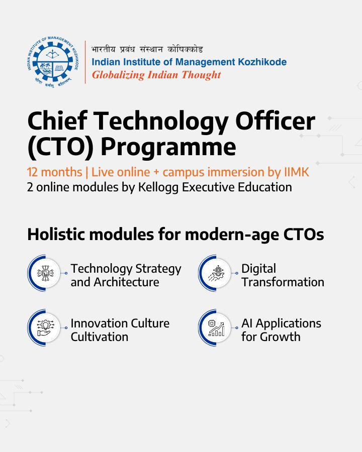 IIM Kozhikode Chief Technology Officer Programme on LinkedIn: IIM ... IIM Kozhikode Chief Technology Officer Programme on LinkedIn: IIM ...
