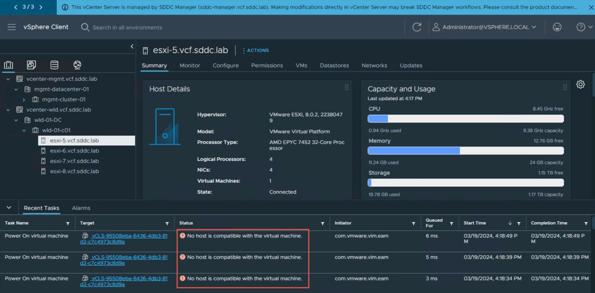 Gnana Kumar Bitra on LinkedIn: Unable to power on vSphere Cluster ... Gnana Kumar Bitra on LinkedIn: Unable to power on vSphere Cluster ...