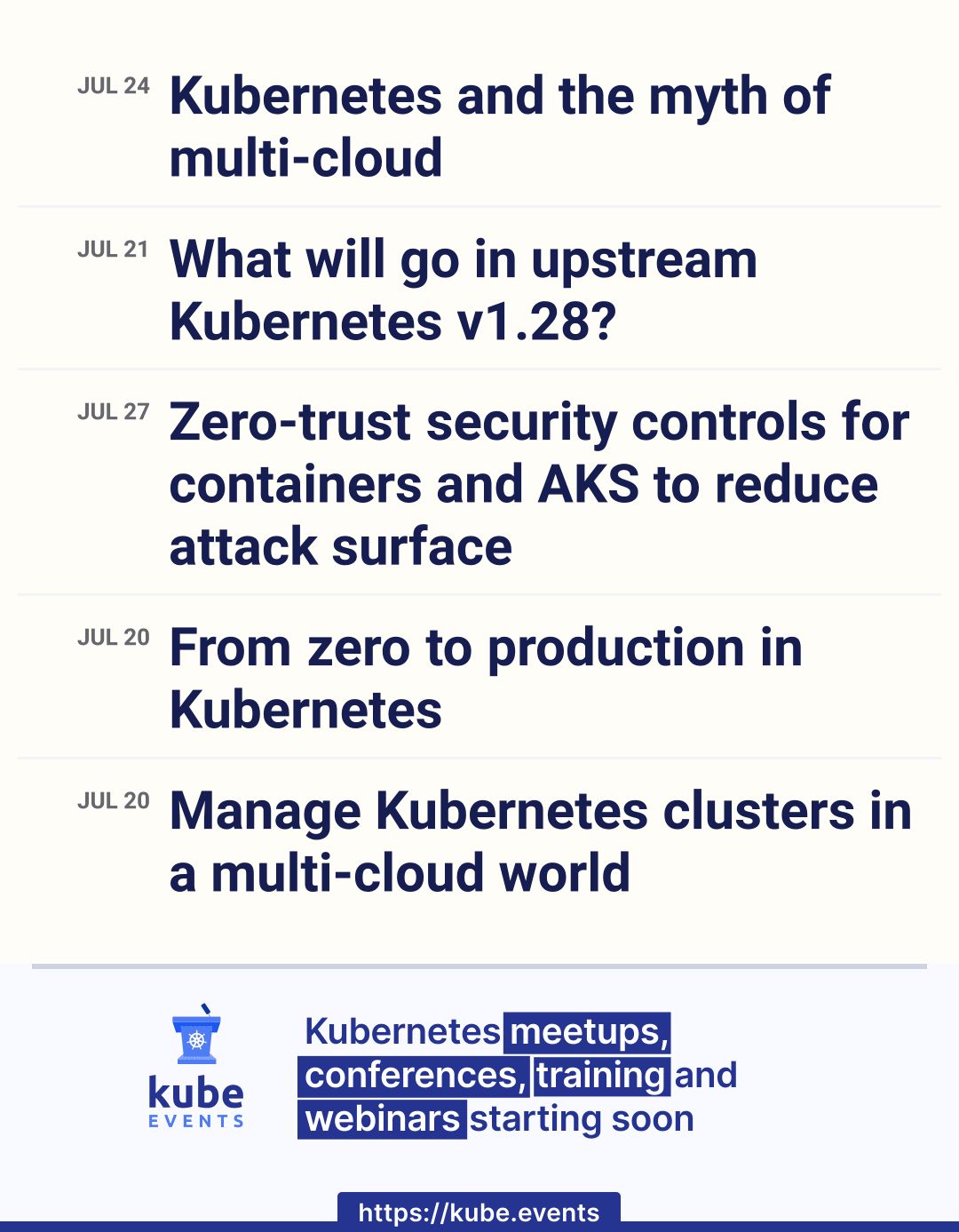 Kube Events on LinkedIn: π
Kubernetes events starting in the next 24 ... Kube Events on LinkedIn: π
Kubernetes events starting in the next 24 ...