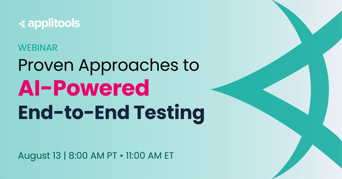 Applitools on LinkedIn: WEBINAR | Proven Approaches to AI-Powered E2E ... Applitools on LinkedIn: WEBINAR | Proven Approaches to AI-Powered E2E ...
