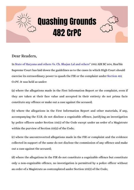 LegalSeva on LinkedIn: Grounds for Quashing 482 CrPC High Court LegalSeva on LinkedIn: Grounds for Quashing 482 CrPC High Court