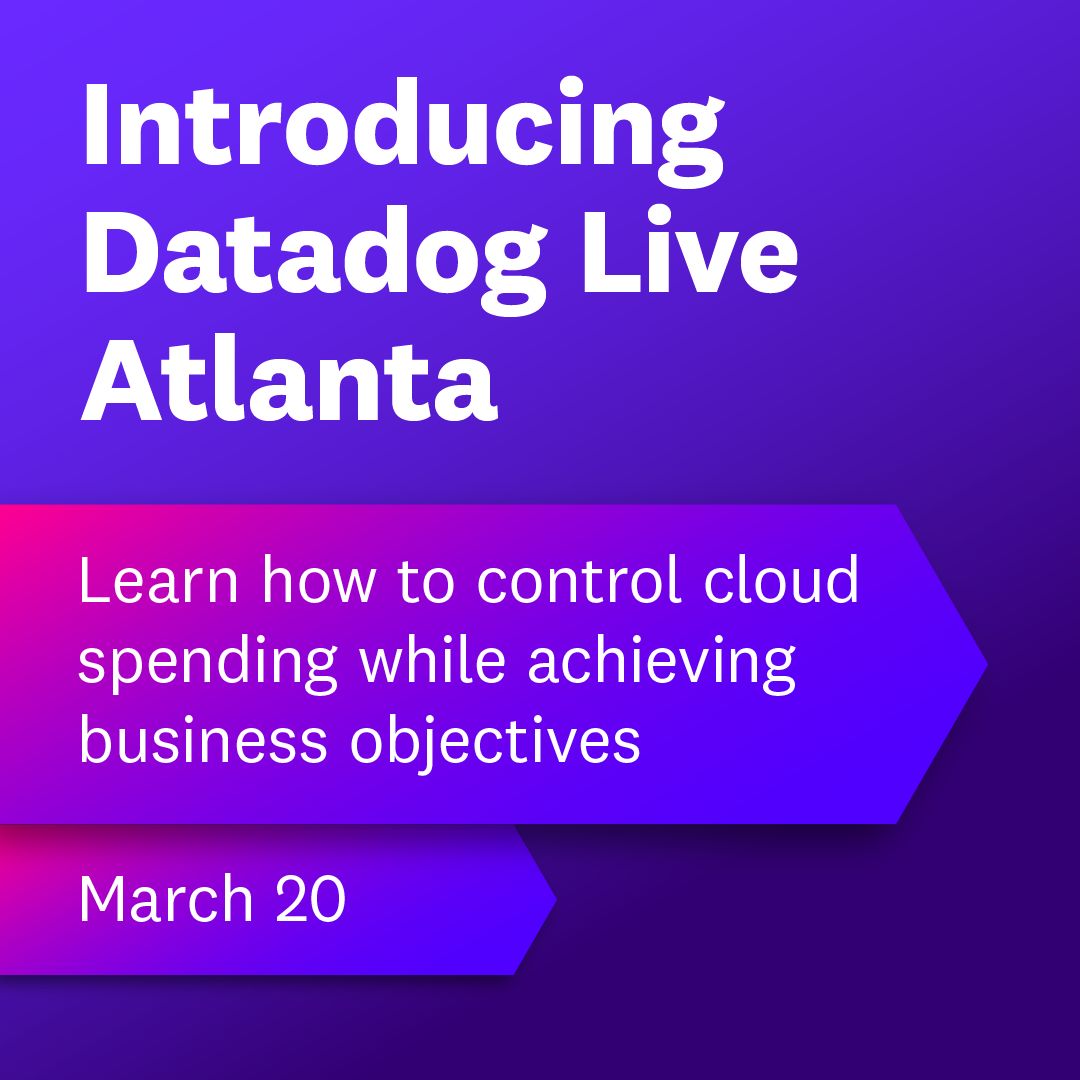 Datadog on LinkedIn: Datadog Live Atlanta | Datadog Datadog on LinkedIn: Datadog Live Atlanta | Datadog