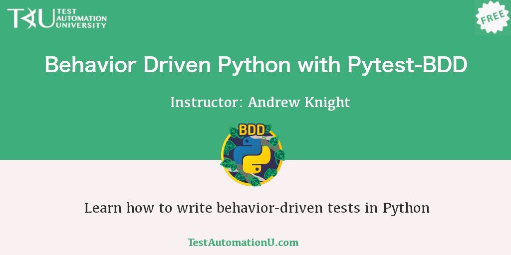 TestAutomationU on LinkedIn: Behavior Driven Python with pytest-bdd TestAutomationU on LinkedIn: Behavior Driven Python with pytest-bdd