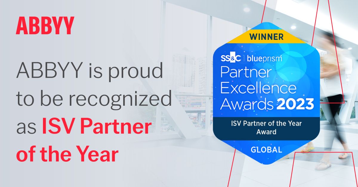 ABBYY on LinkedIn: 🎉ABBYY is proud to be recognized as the Global ISV ... ABBYY on LinkedIn: 🎉ABBYY is proud to be recognized as the Global ISV ...