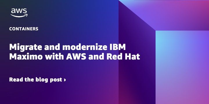 Hayato Minagawa on LinkedIn: Migrate and modernize IBM Maximo with AWS ... Hayato Minagawa on LinkedIn: Migrate and modernize IBM Maximo with AWS ...