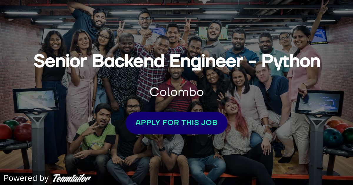 Lucytech on LinkedIn: Senior Backend Engineer - Python - Lucytech Lucytech on LinkedIn: Senior Backend Engineer - Python - Lucytech