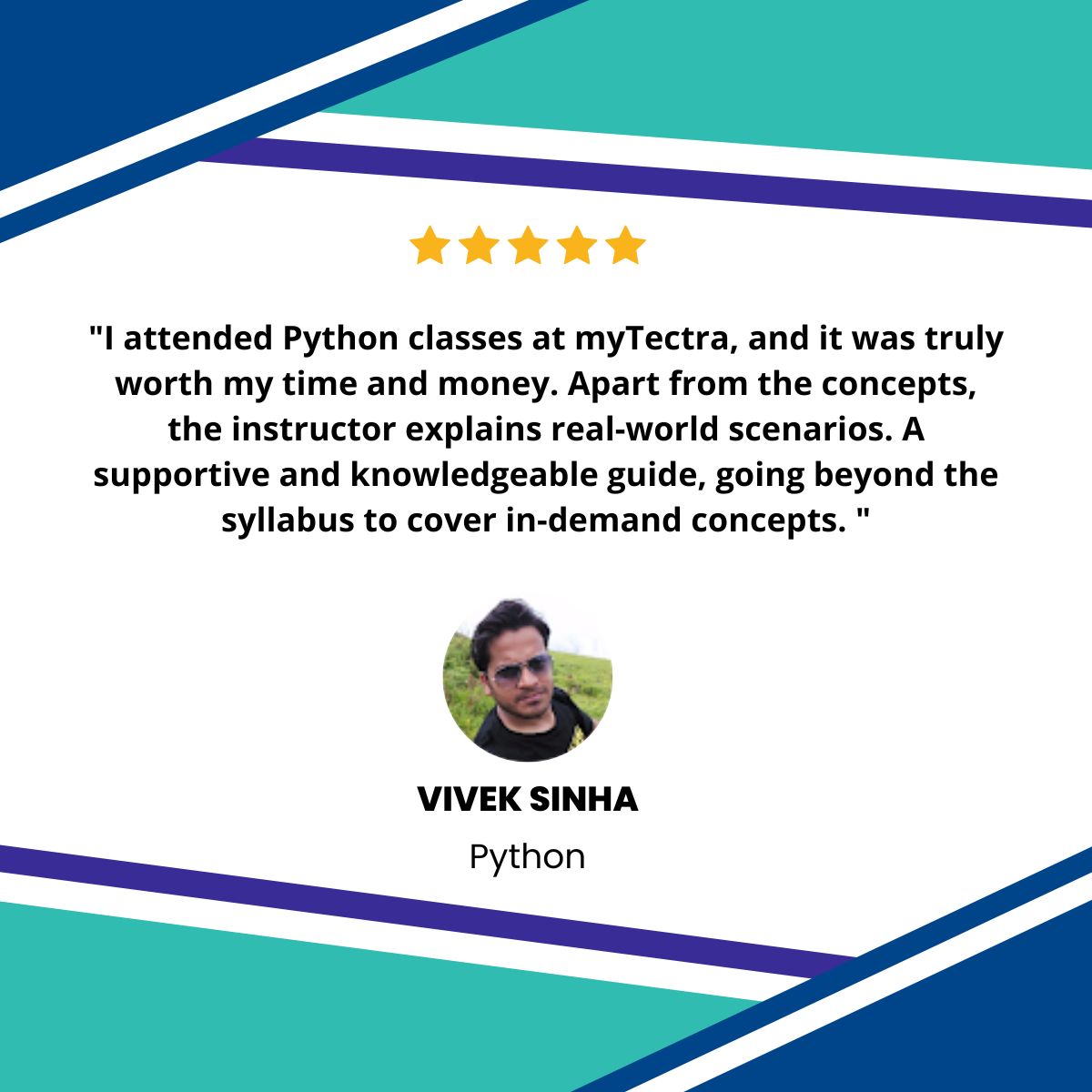 Thanking Vivek Sinha for myTectra Python review | myTectra posted on ... Thanking Vivek Sinha for myTectra Python review | myTectra posted on ...