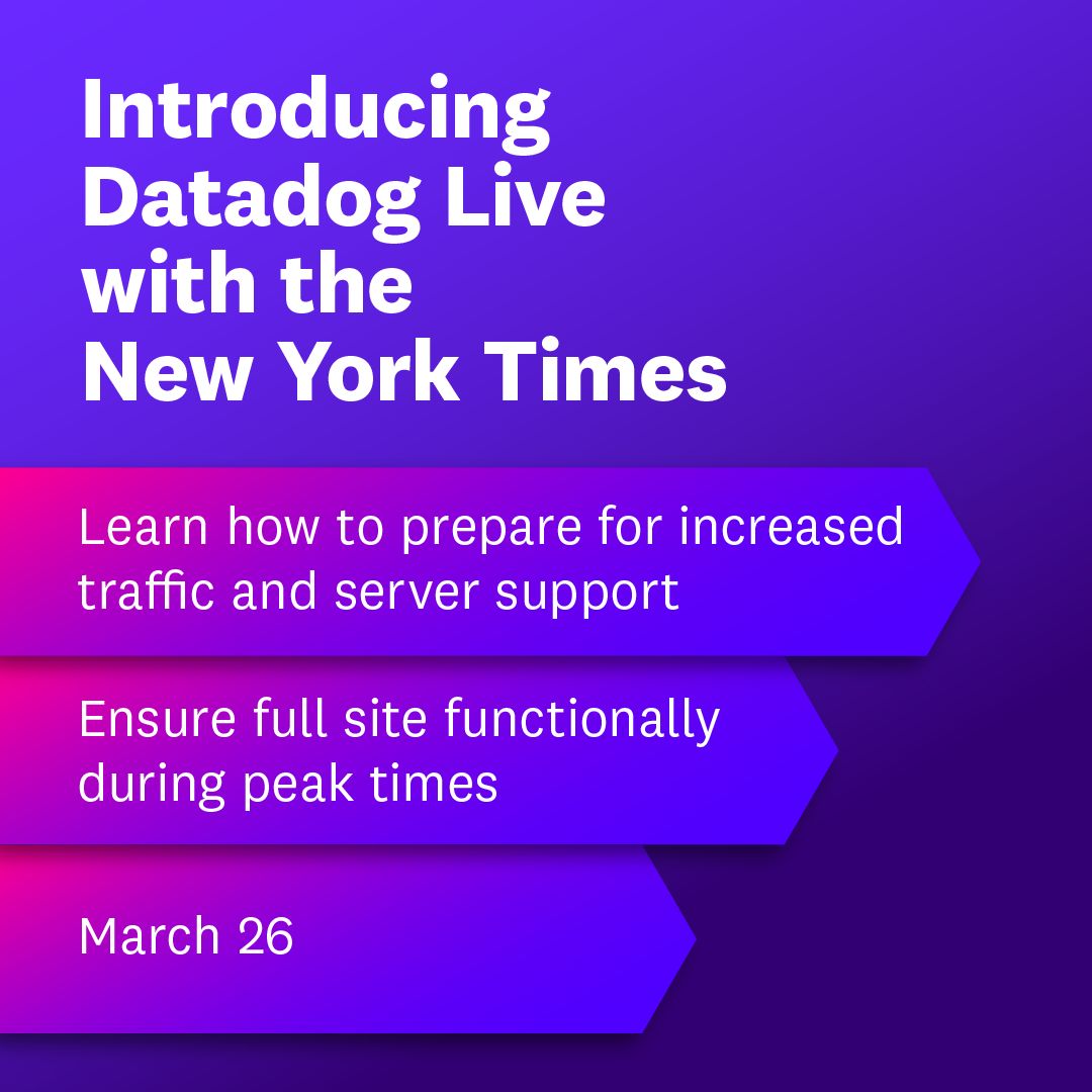 Datadog on LinkedIn: Datadog Live with New York Times | Datadog Datadog on LinkedIn: Datadog Live with New York Times | Datadog