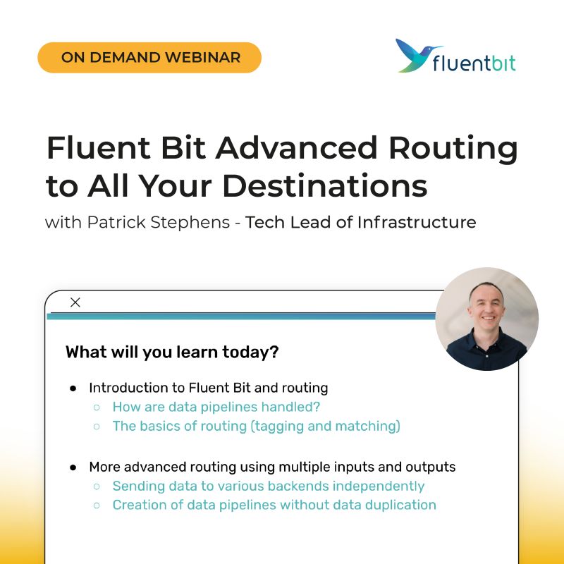 Calyptia on LinkedIn: 🌟 Master Fluent Bit's Advanced Routing! 🚀 Dive ... Calyptia on LinkedIn: 🌟 Master Fluent Bit's Advanced Routing! 🚀 Dive ...
