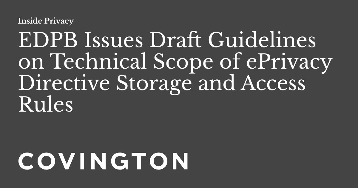 James Koons on LinkedIn: EDPB Issues Draft Guidelines on Technical ... James Koons on LinkedIn: EDPB Issues Draft Guidelines on Technical ...