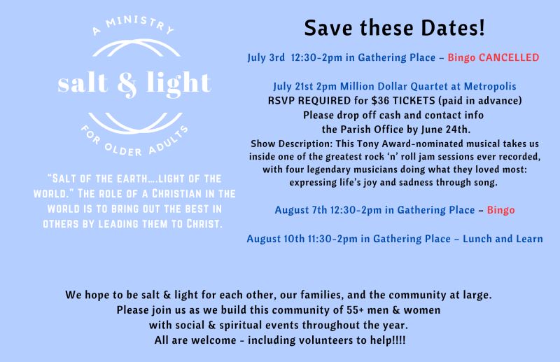 Our Lady of the Wayside Parish on LinkedIn: UPDATE: Upcoming OLW Salt ... Our Lady of the Wayside Parish on LinkedIn: UPDATE: Upcoming OLW Salt ...