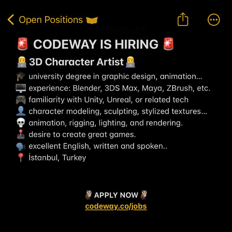 Codeway on LinkedIn: Codeway Studios - 3D Character Artist Codeway on LinkedIn: Codeway Studios - 3D Character Artist