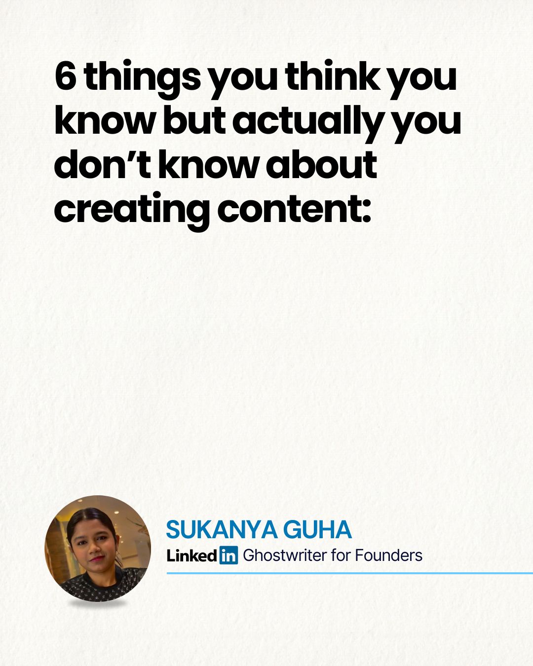 Sukanya Guha on LinkedIn: 6 things you think you know but actually you ... Sukanya Guha on LinkedIn: 6 things you think you know but actually you ...