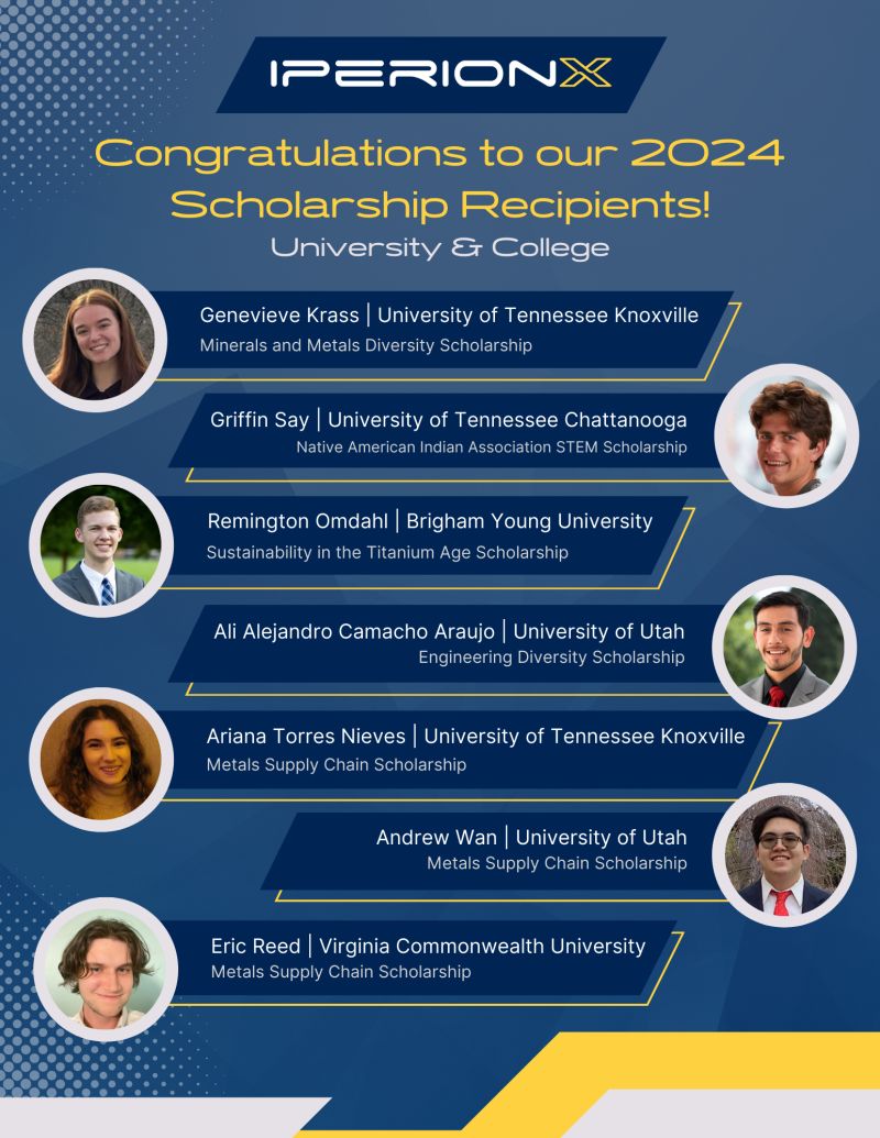IperionX on LinkedIn: IperionX is pleased to highlight our 2024 college ... IperionX on LinkedIn: IperionX is pleased to highlight our 2024 college ...