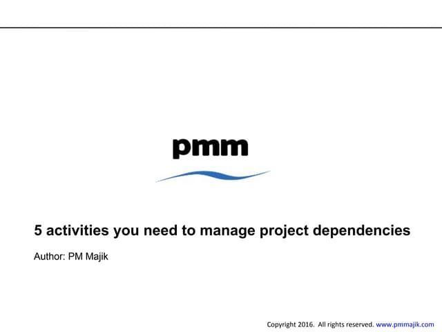 Fred Goodwin on LinkedIn: 5 activities to manage project dependencies Fred Goodwin on LinkedIn: 5 activities to manage project dependencies