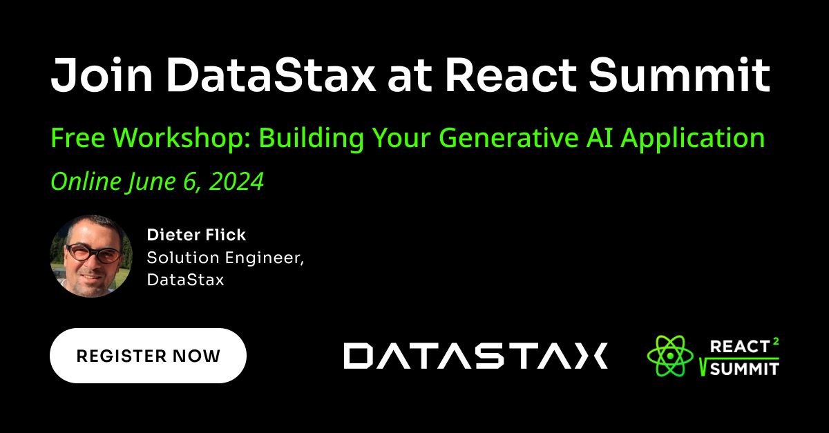 DataStax on LinkedIn: #datastax #reactsummit #genai #techworkshop # ... DataStax on LinkedIn: #datastax #reactsummit #genai #techworkshop # ...