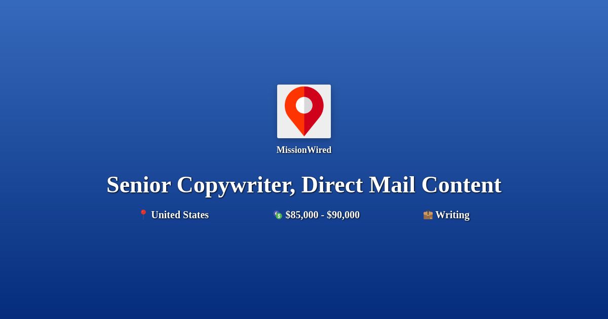 DailyRemote on LinkedIn: Senior Copywriter, Direct Mail Content at ... DailyRemote on LinkedIn: Senior Copywriter, Direct Mail Content at ...