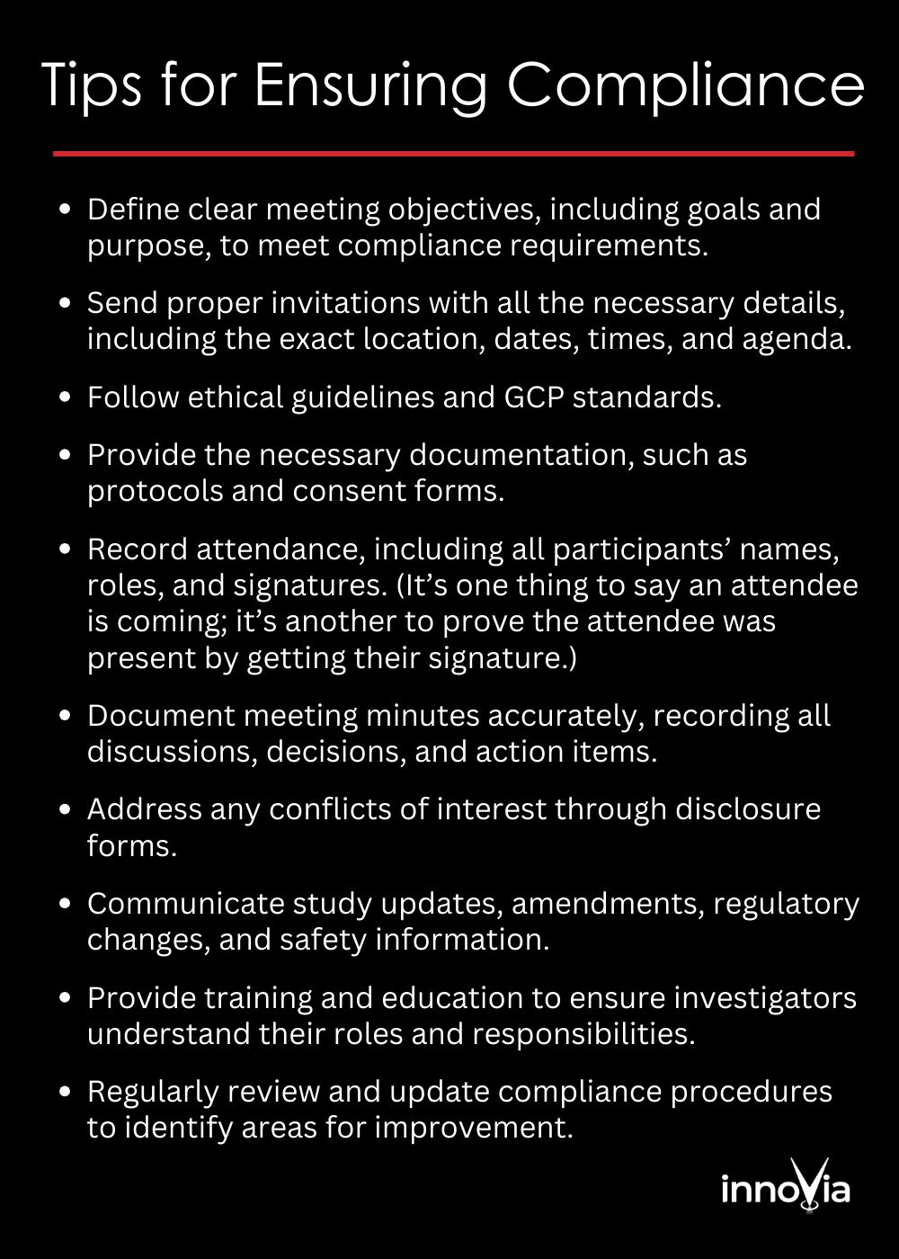 innoVia Productions on LinkedIn: Compliance in investigator meetings ... innoVia Productions on LinkedIn: Compliance in investigator meetings ...