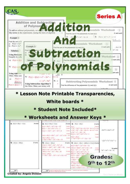 Adding and Subtracting Polynomials Adding and Subtracting Polynomials
