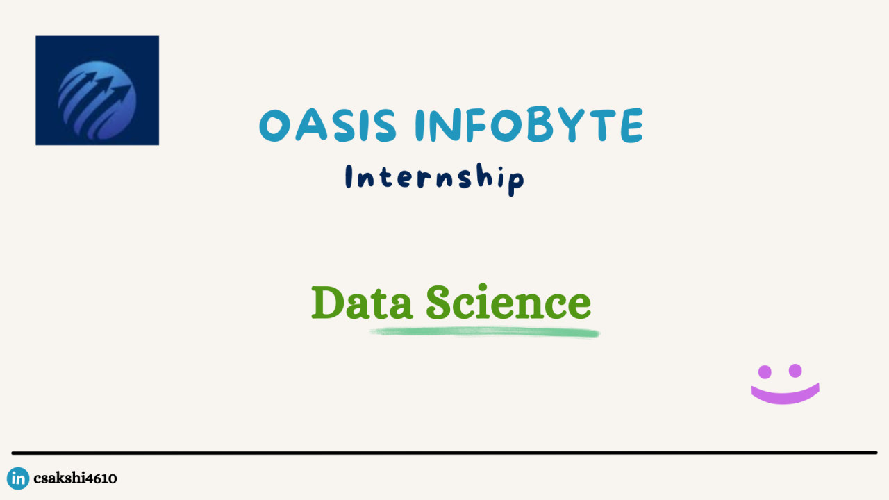 OASIS INFOBYTE INTERNSHIP! OASIS INFOBYTE INTERNSHIP!
