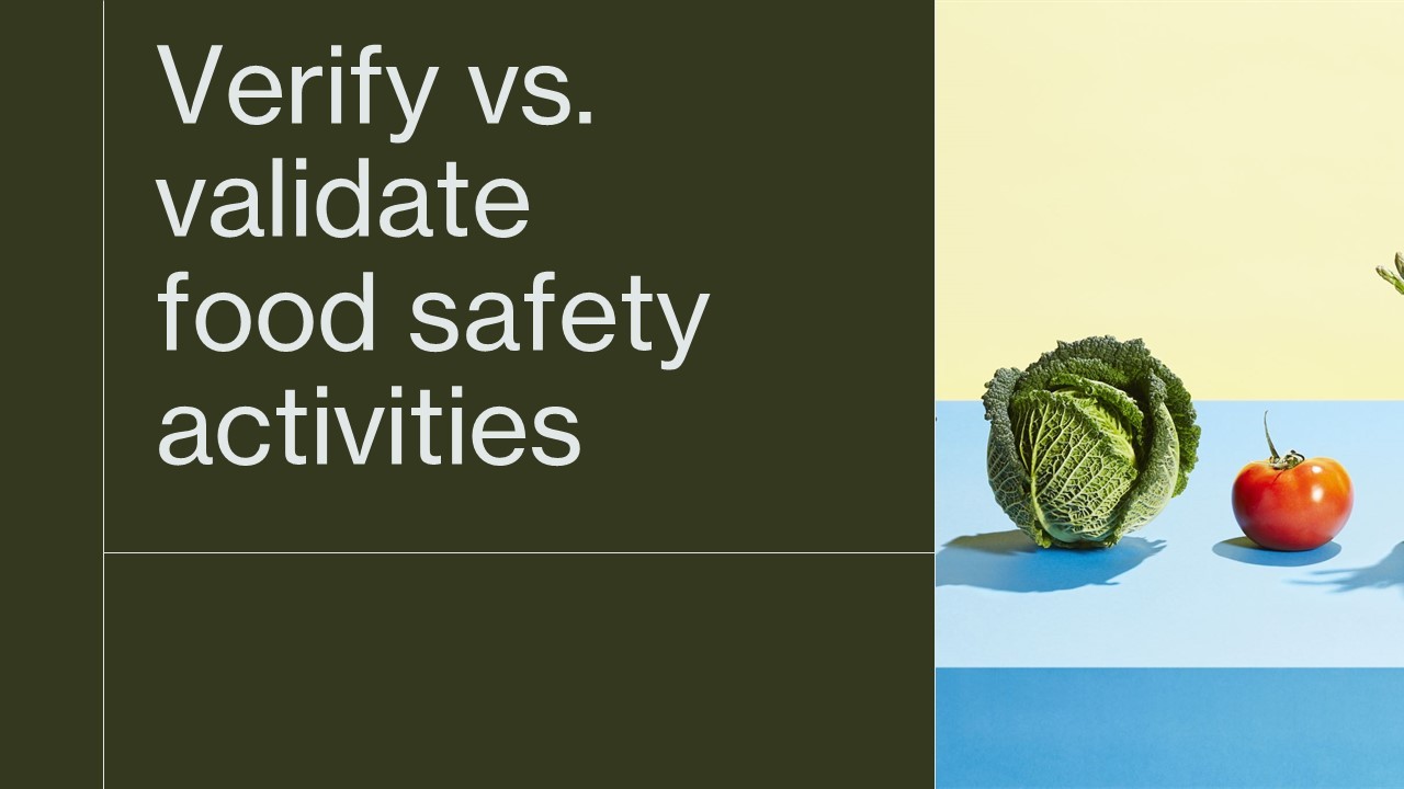 verification and validation in food safety verification and validation in food safety
