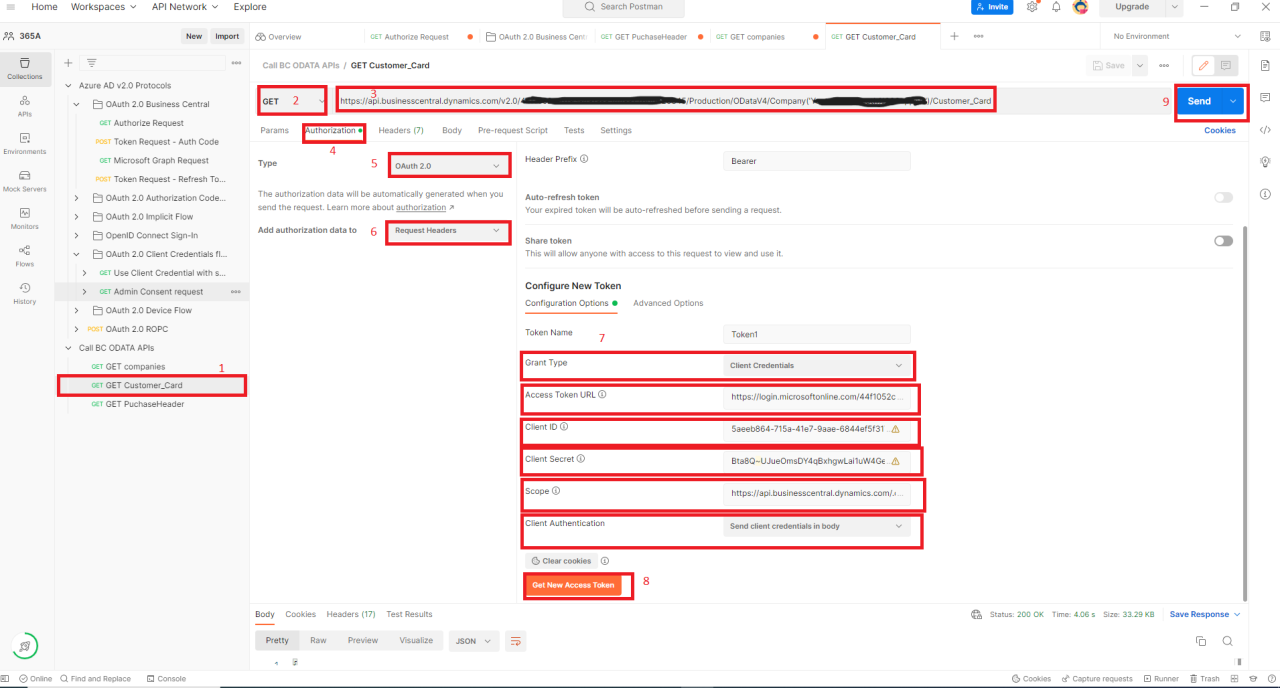 How to configure to test Business Central APIs using Postman in one screen? How to configure to test Business Central APIs using Postman in one screen?