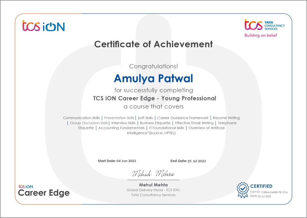 TCS iON Career Edge - Young Professional TCS iON Career Edge - Young Professional