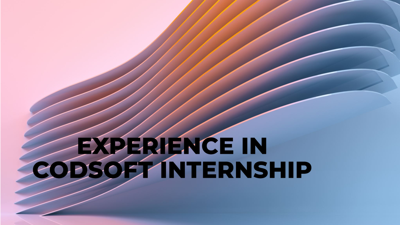 Intern at CODSOFT Intern at CODSOFT