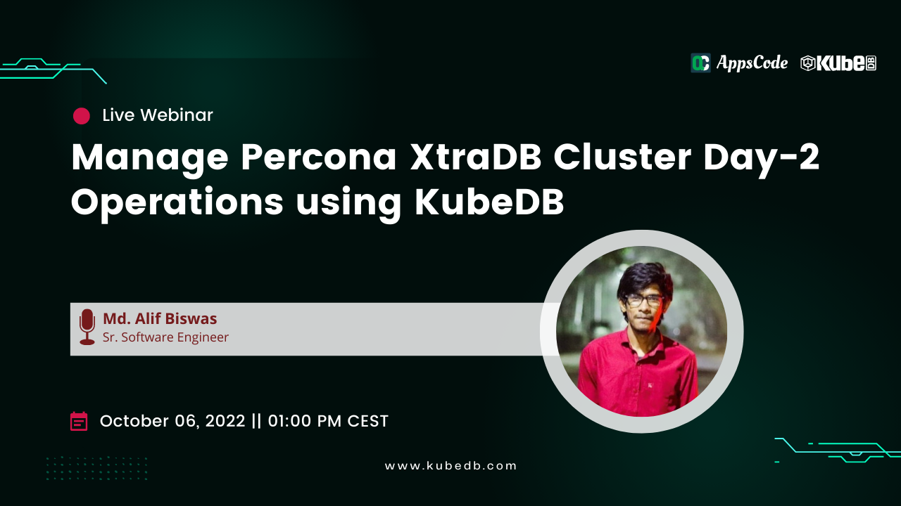 Manage Percona XtraDB Cluster Day-2 Operations using KubeDB Manage Percona XtraDB Cluster Day-2 Operations using KubeDB