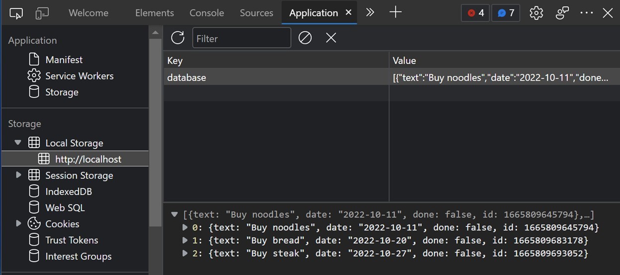 Storing, accessing, and displaying JSON data in local storage Storing, accessing, and displaying JSON data in local storage