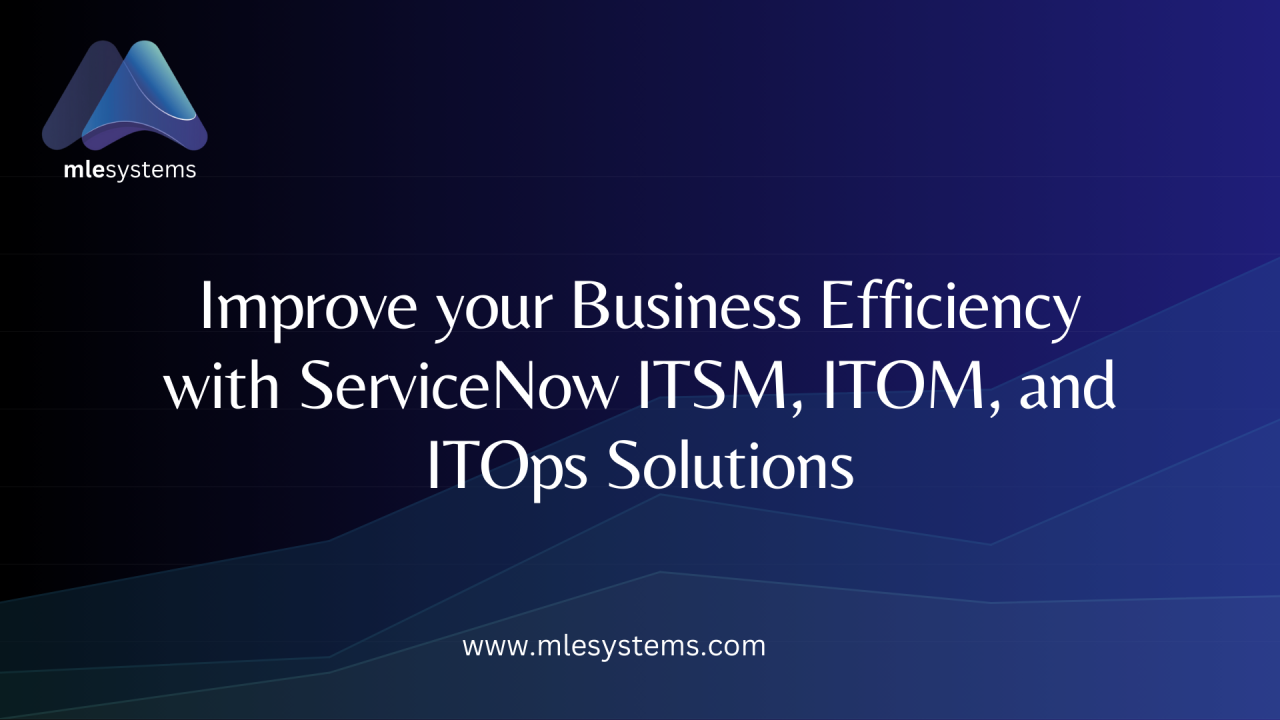 Improve your Business Efficiency with ServiceNow ITSM, ITOM, and ITOps ... Improve your Business Efficiency with ServiceNow ITSM, ITOM, and ITOps ...