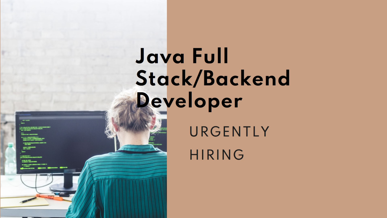 Urgently Hiring Java Full stack/Backend developer :: Remote Urgently Hiring Java Full stack/Backend developer :: Remote