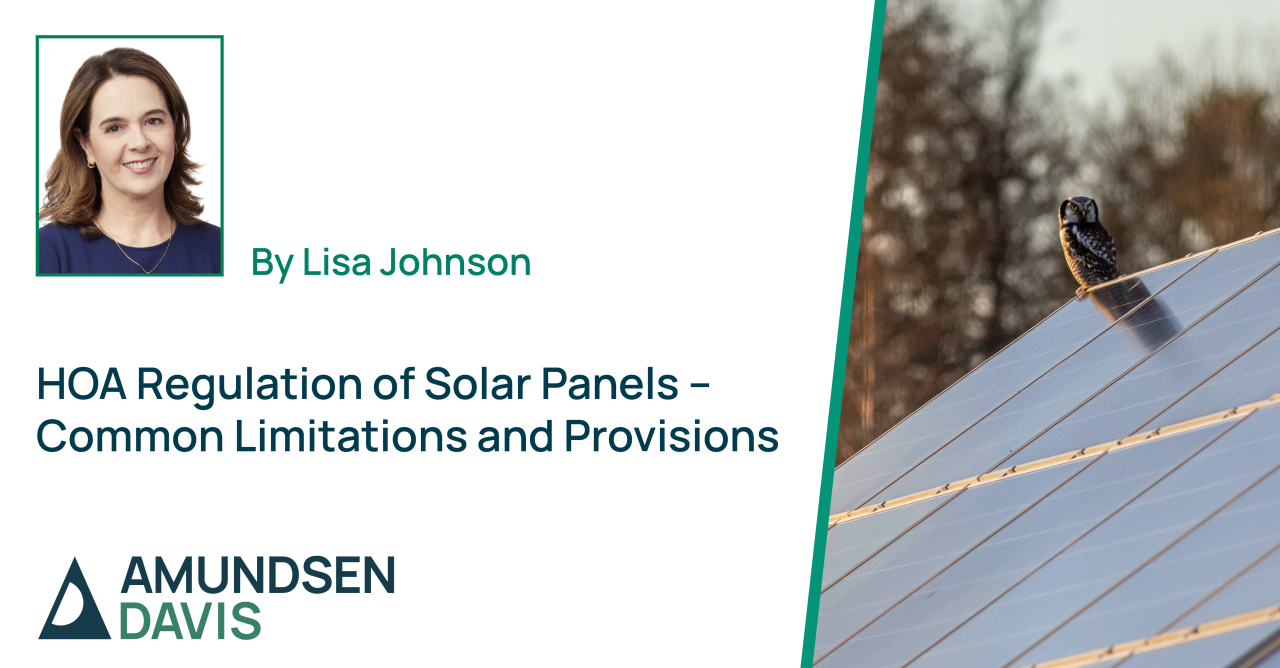 HOA Regulation of Solar Panels – Common Limitations and Provisions HOA Regulation of Solar Panels – Common Limitations and Provisions