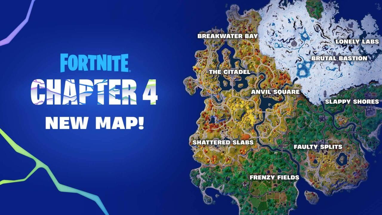 Fortnite Chapter 4 Map Revealed: New POIs, Gameplay Changes, And More Fortnite Chapter 4 Map Revealed: New POIs, Gameplay Changes, And More