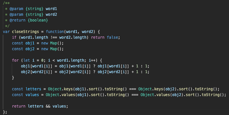 LeetCode 75 #22 - Determine if Two Strings Are Close LeetCode 75 #22 - Determine if Two Strings Are Close