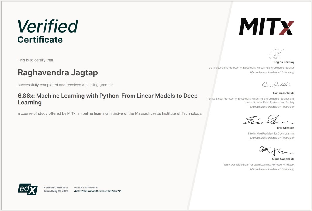 MITx - Machine Learning with Python-From Linear Models to Deep Learning MITx - Machine Learning with Python-From Linear Models to Deep Learning