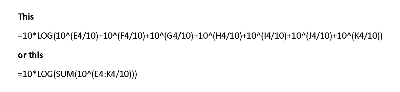 Using array formulas for summing or averaging dB values in Microsoft ... Using array formulas for summing or averaging dB values in Microsoft ...