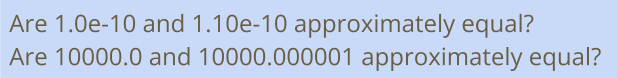 Comparing Floating Point Numbers Comparing Floating Point Numbers