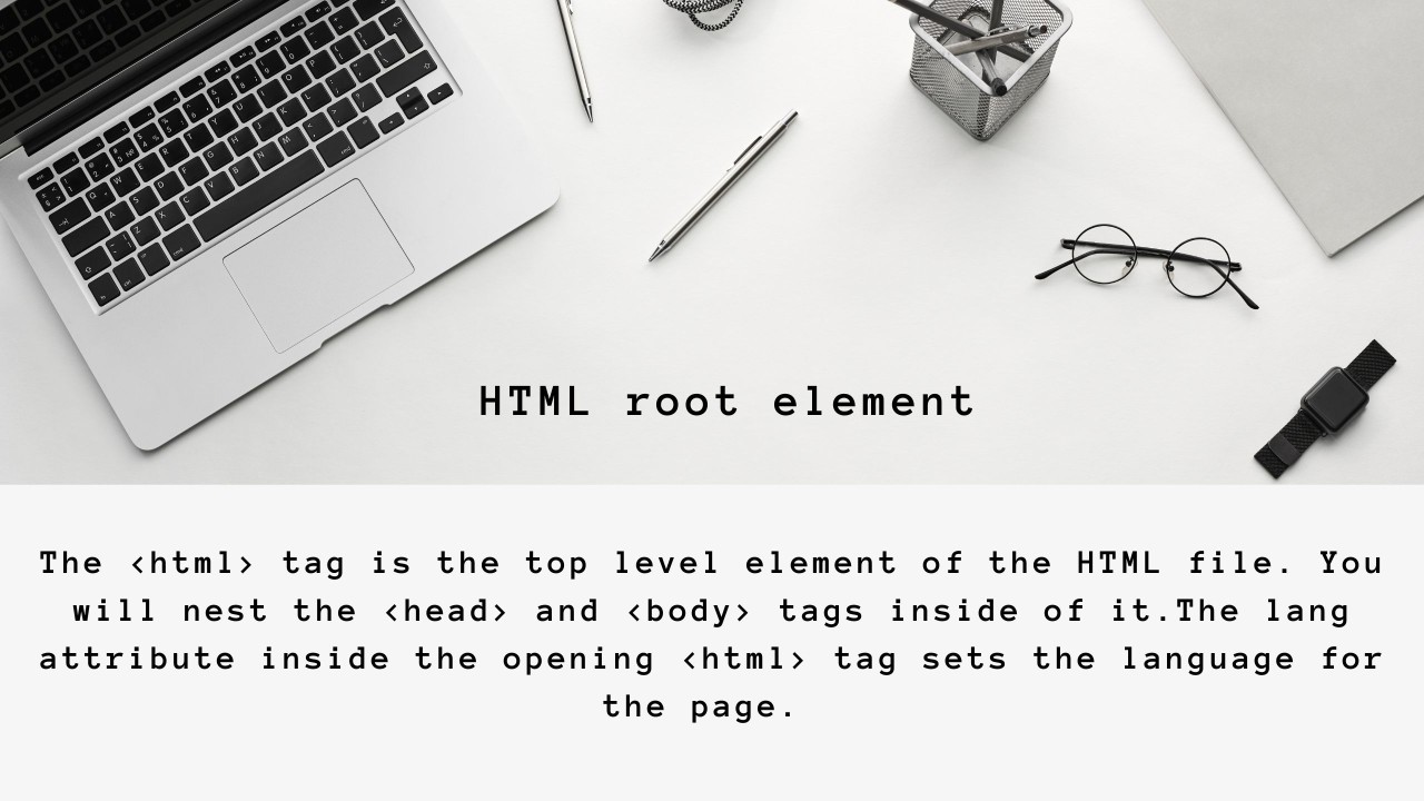 Day5 : HTML root element Day5 : HTML root element