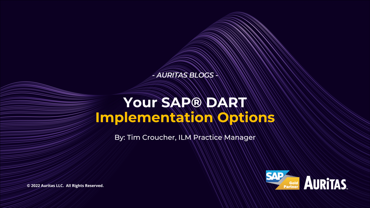 Your SAP® DART Implementation Options Your SAP® DART Implementation Options